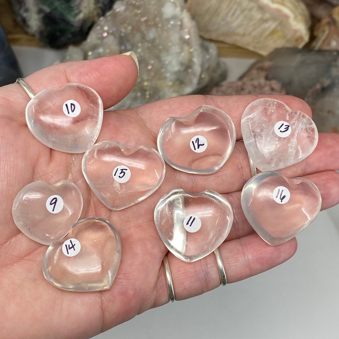 Clear Quartz 1 Hearts, Pocket Hearts, Clear Quartz, Clear Quartz Heart ...