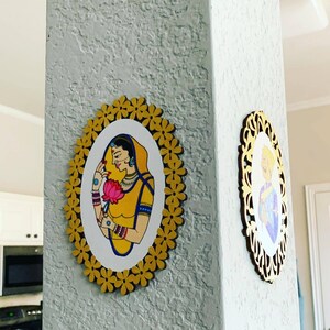 Indian Raja Rani Rajput Rajasthani Style Motifs Painted on Wooden ...