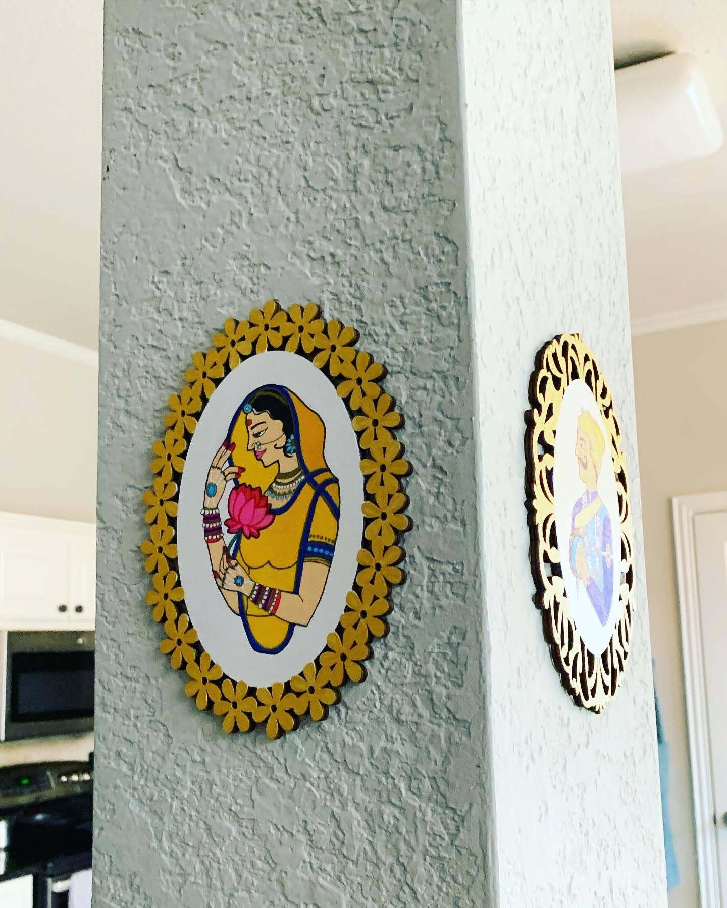 Indian Raja Rani Rajput Rajasthani Style Motifs Painted on - Etsy