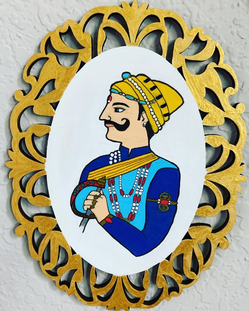 Indian Raja Rani Rajput Rajasthani Style Motifs Painted on - Etsy