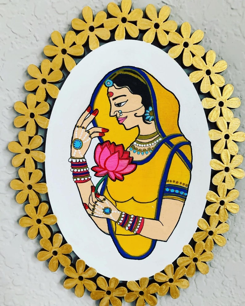 Indian Raja Rani Rajput Rajasthani Style Motifs Painted on - Etsy