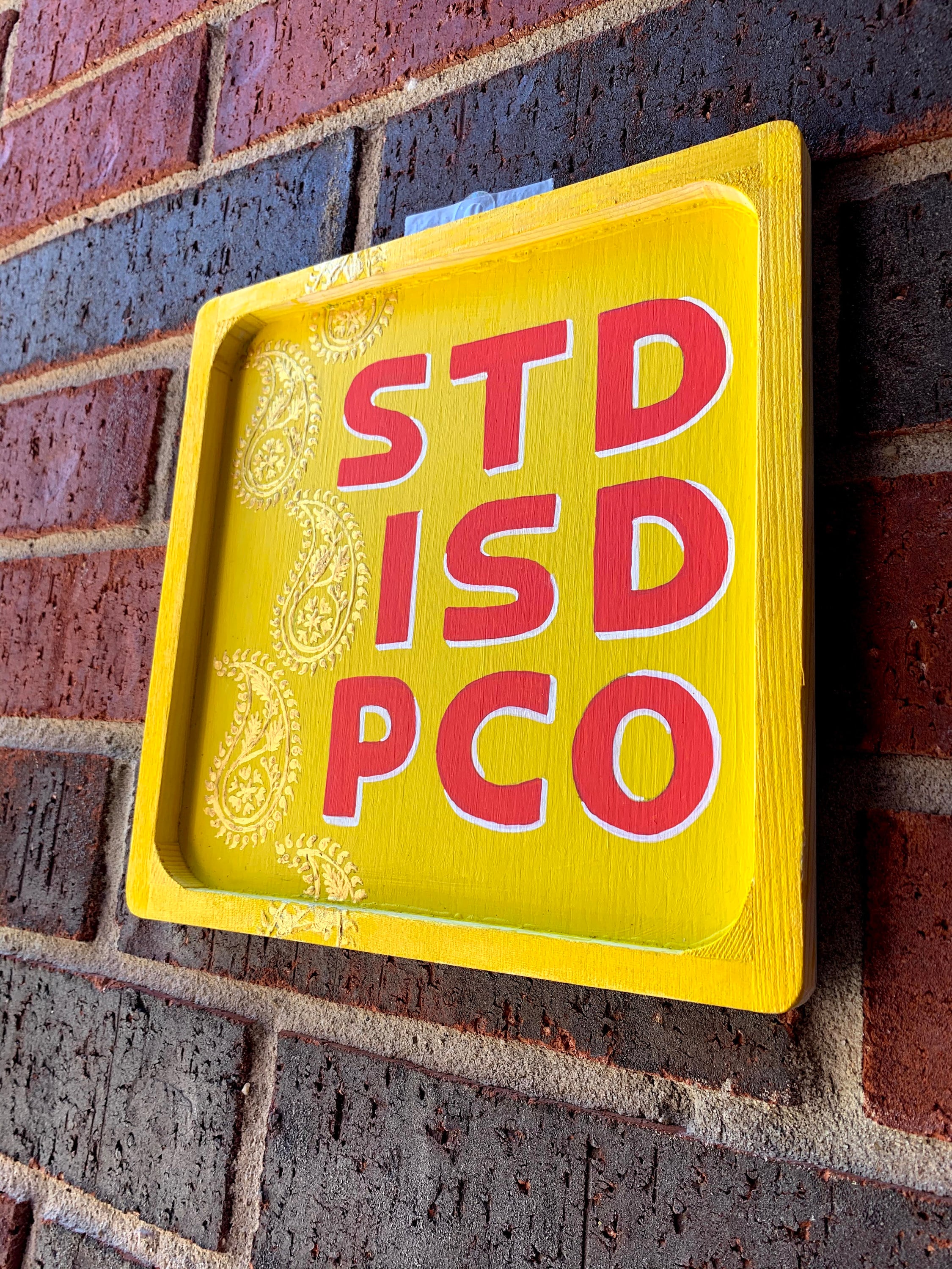 STD,PCO,ISD nostalgic 90s painted on a wooden plaque,. This quirky ...
