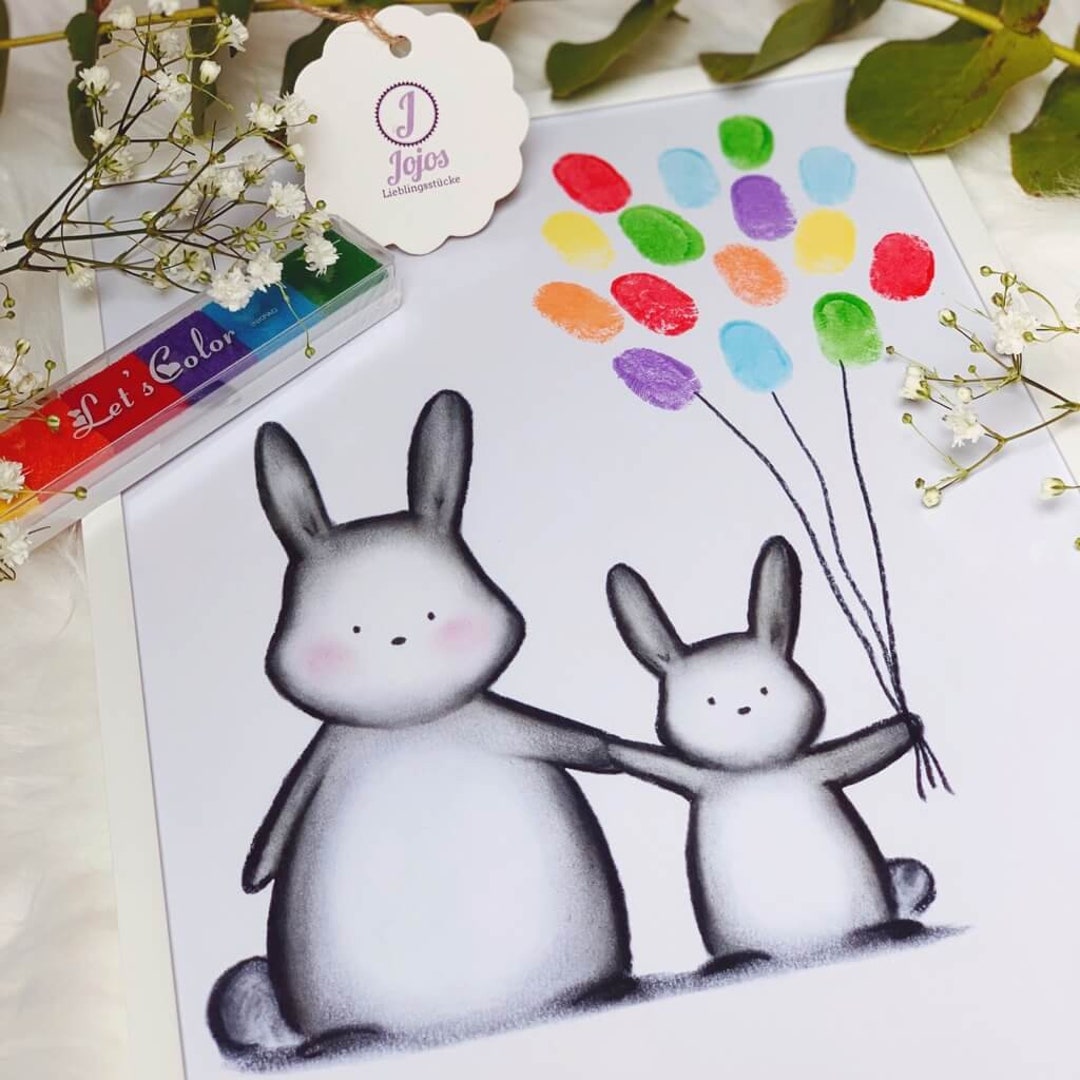 Fingerprint Image rabbits as a Reminder for Baby - Etsy