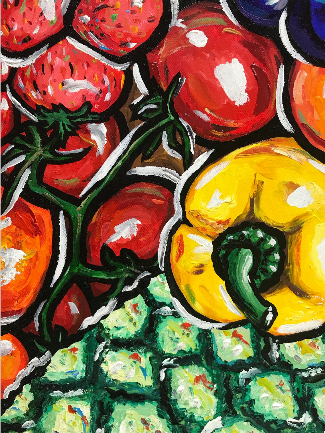 Fruit and Veg Abstract Acrylic Painting on Canvas - Etsy