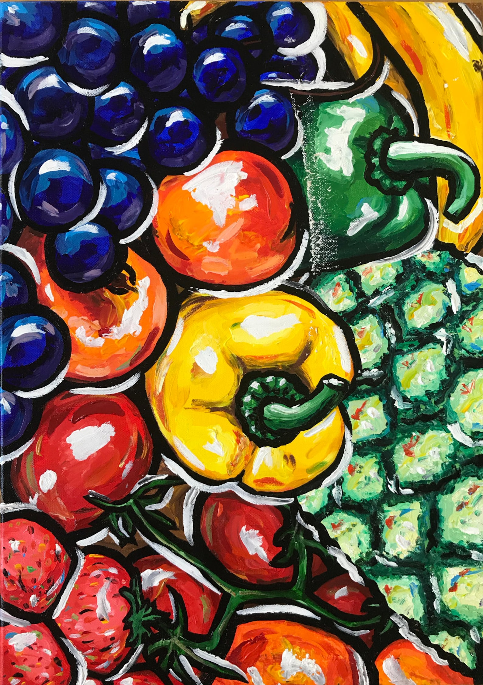 Fruit and Veg Abstract Acrylic Painting on Canvas - Etsy