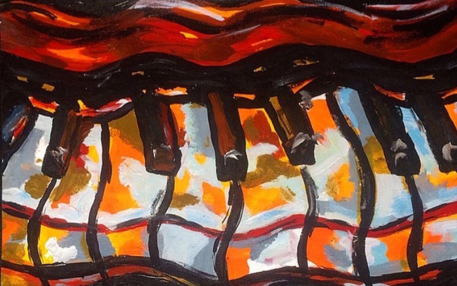 Abstract Piano Painting A4 - Etsy