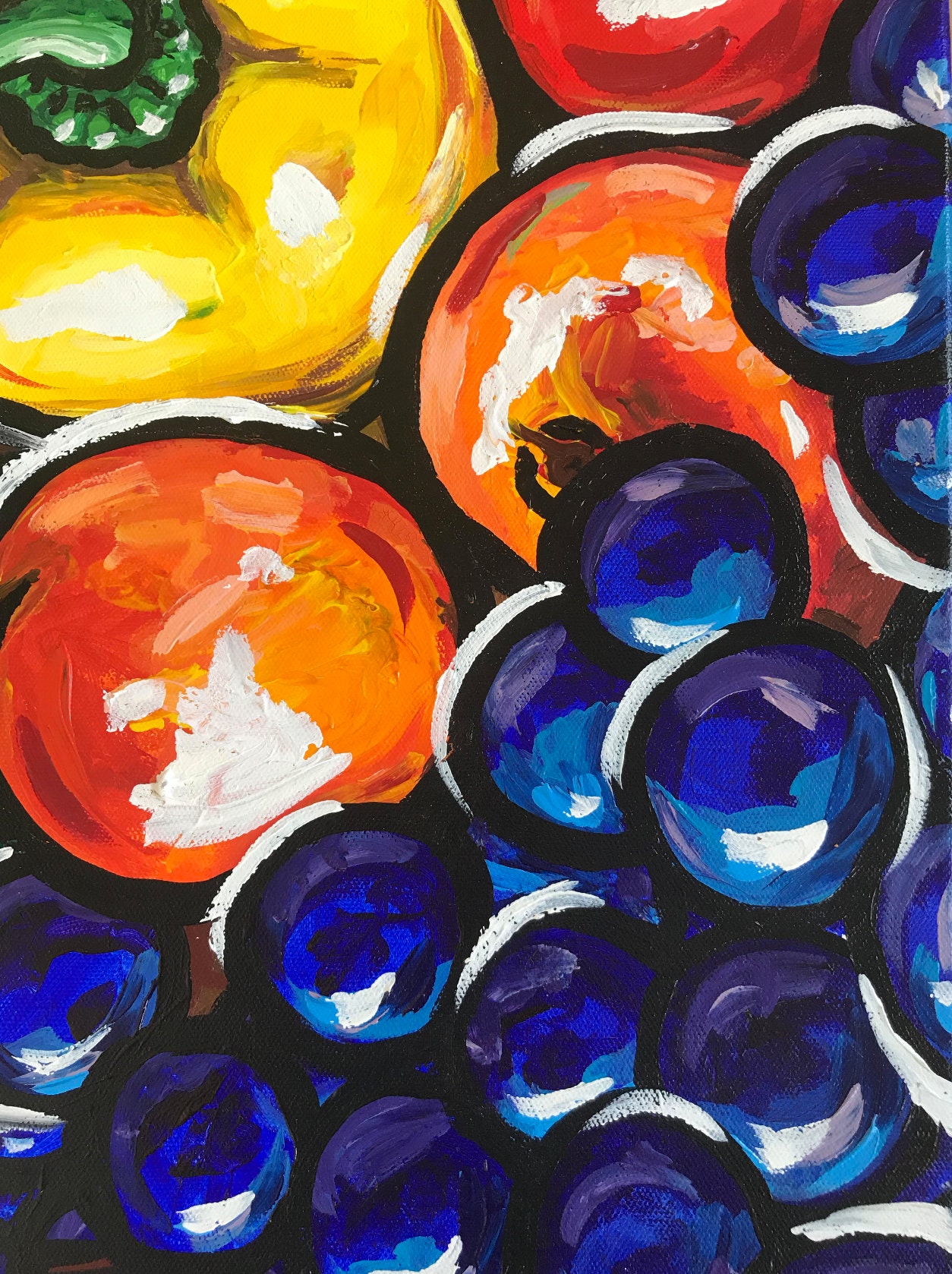 Fruit and Veg Abstract Acrylic Painting on Canvas - Etsy