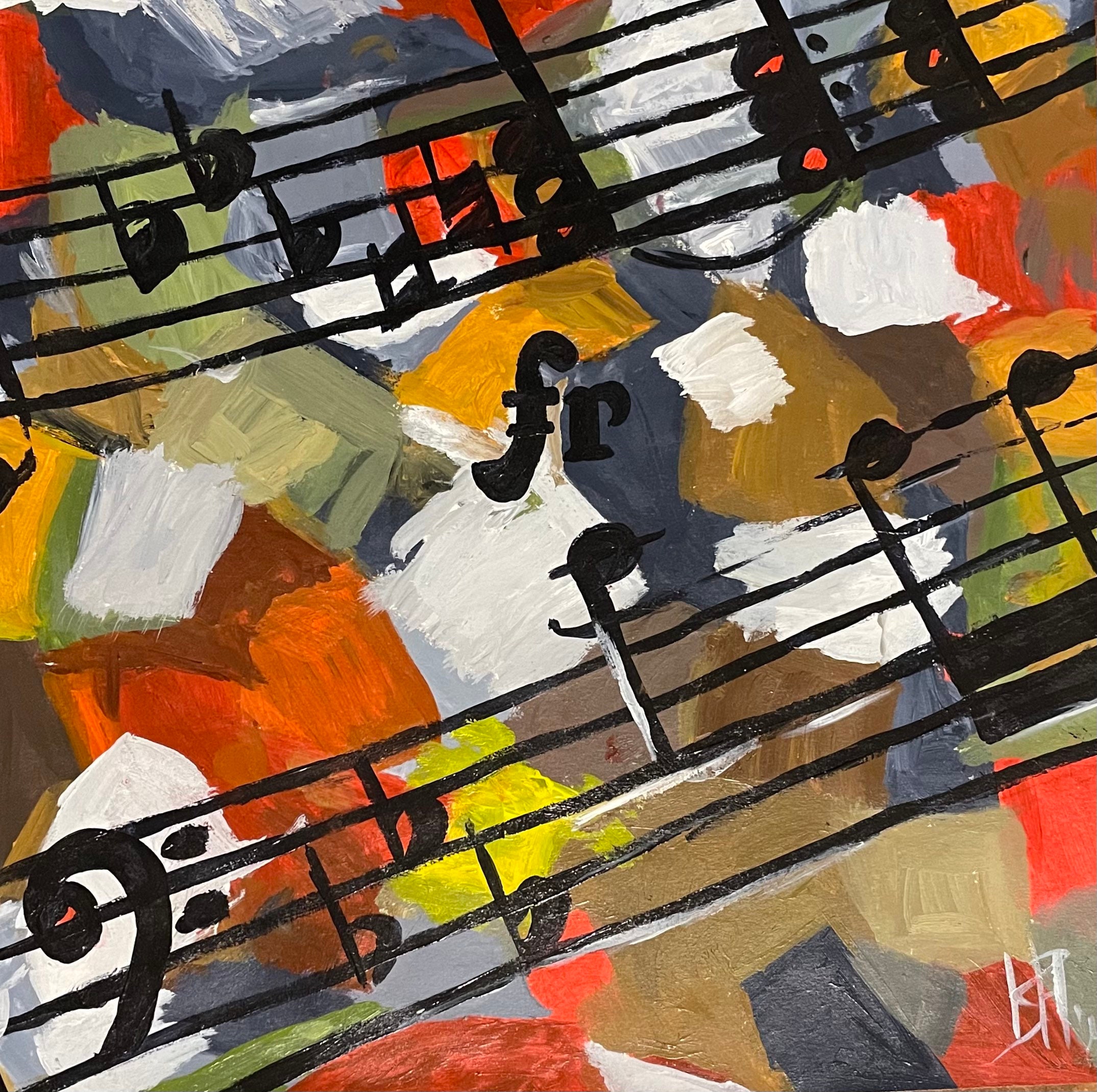 Music Notes Acrylic Painting - Etsy