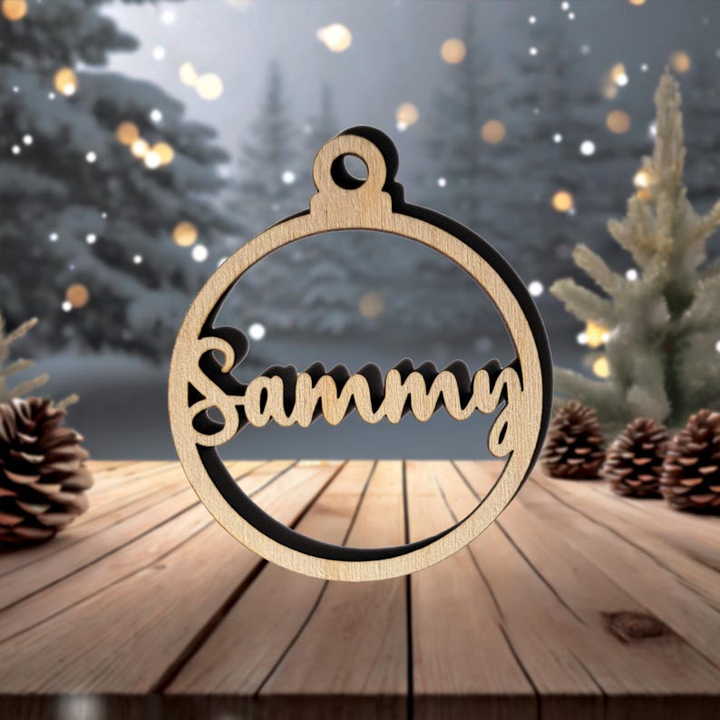 Personalized Christmas Ornaments, Custom Name Wooden Family Christmas ...