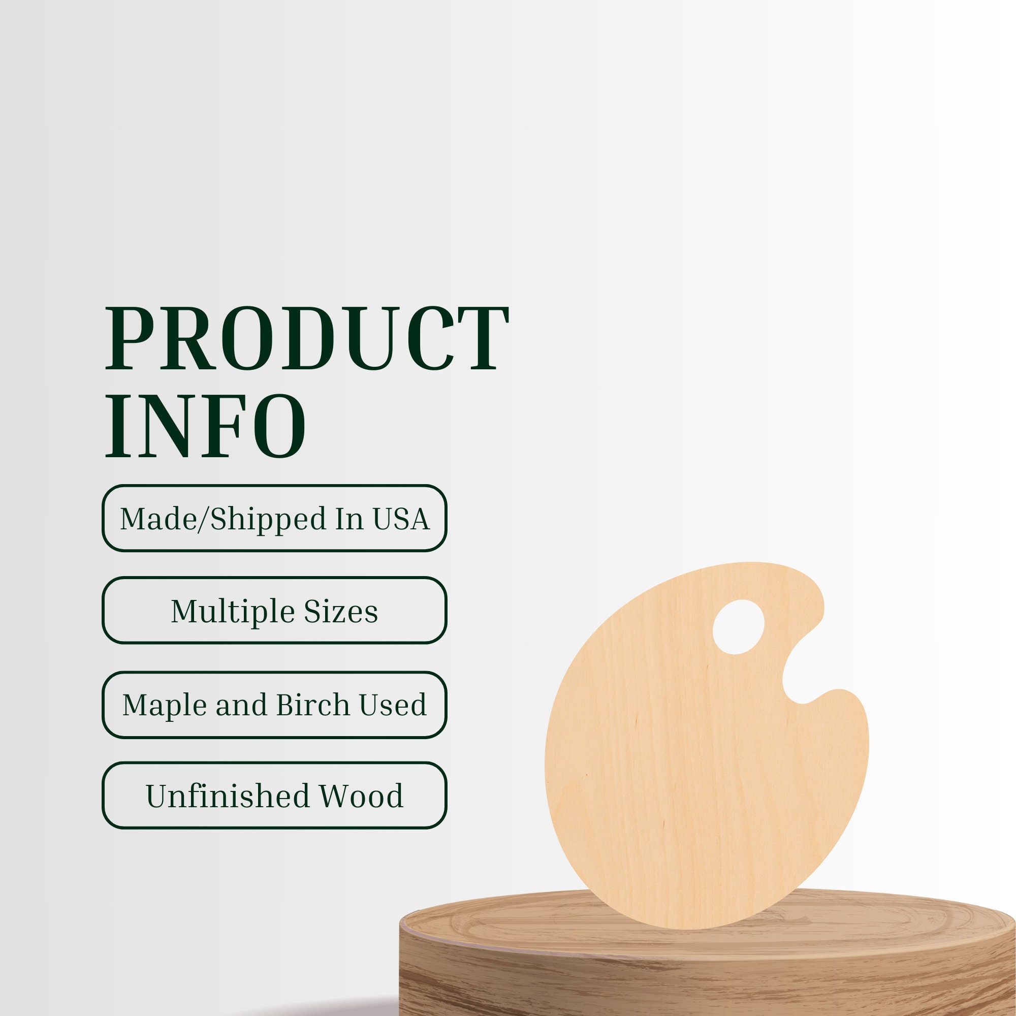Artist Paint Palette Wood Cutout, Unfinished Wooden Artist Paint ...
