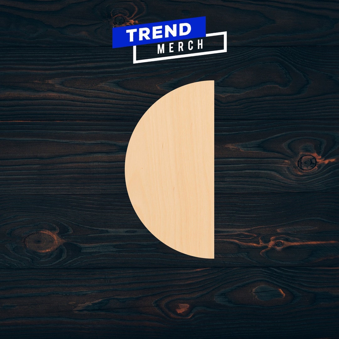 Half Circle Wood Cutout, Half Circle Wood Shape, Unfinished Wooden ...