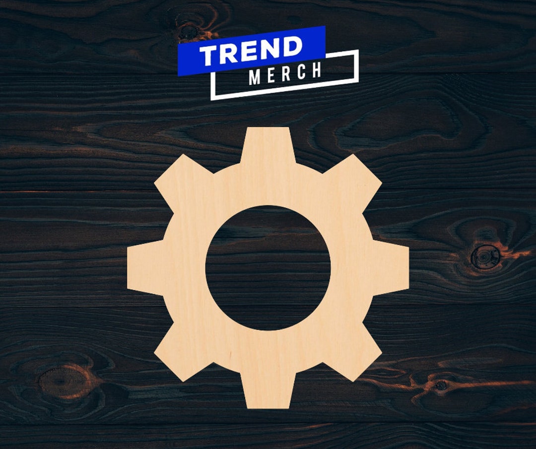 Gear Wood Cutout, Gear Wood Shape, Unfinished Wooden Shape, Wood Shape ...