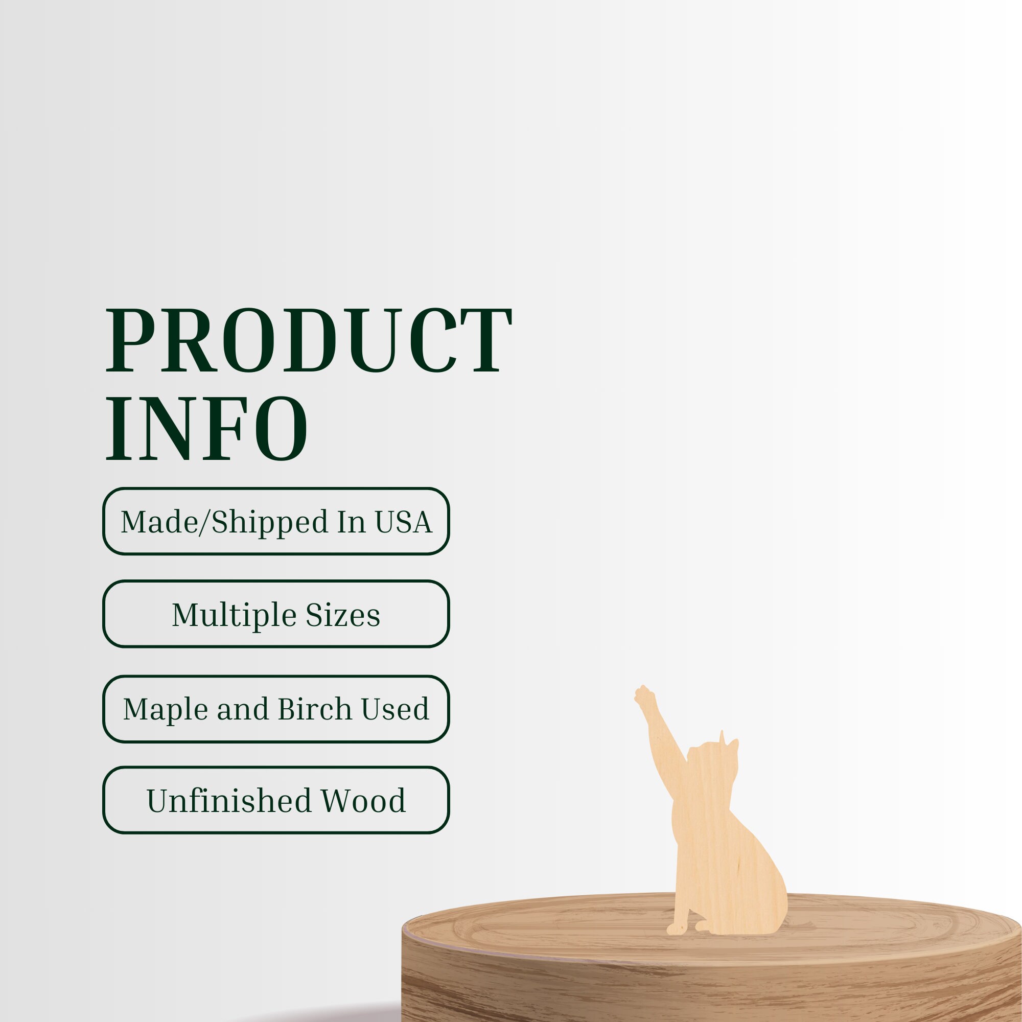 Unfinished Wood Cat Reaching Shape, Wooden Reaching Cat for DIY Crafts ...