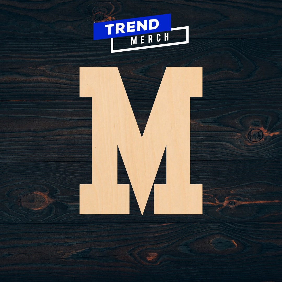 Letter M Wood Cutout, Letter M Wood Shape, Unfinished Wooden Shape ...