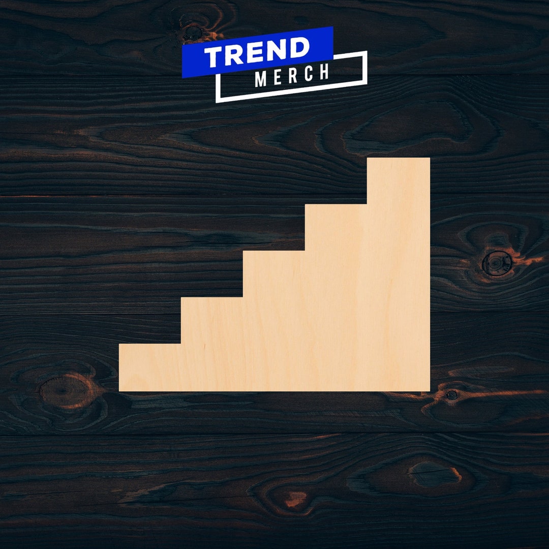 Steps Wood Cutout, Steps Wood Shape, Unfinished Wooden Shape, Wood ...