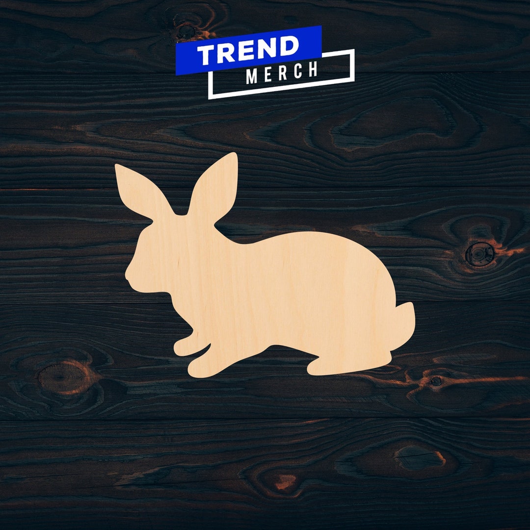 Rabbit Wood Cutout, Rabbit Wood Shape, Unfinished Wooden Shape, Wood ...