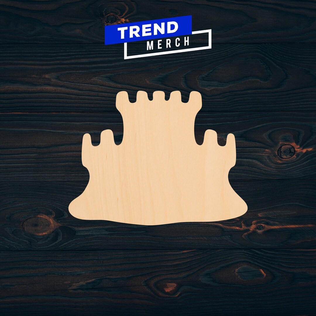 Sand Castle Wood Cutout, Sand Castle Wood Shape, Unfinished Wooden ...