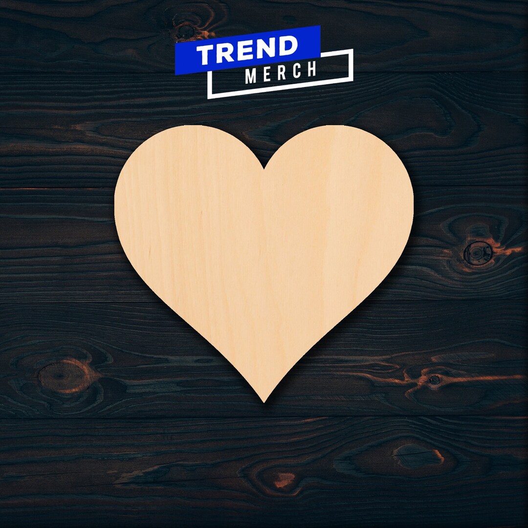 Heart Shape, Laser Cut Unfinished Wood Cutout Shapes, Valentines Day ...