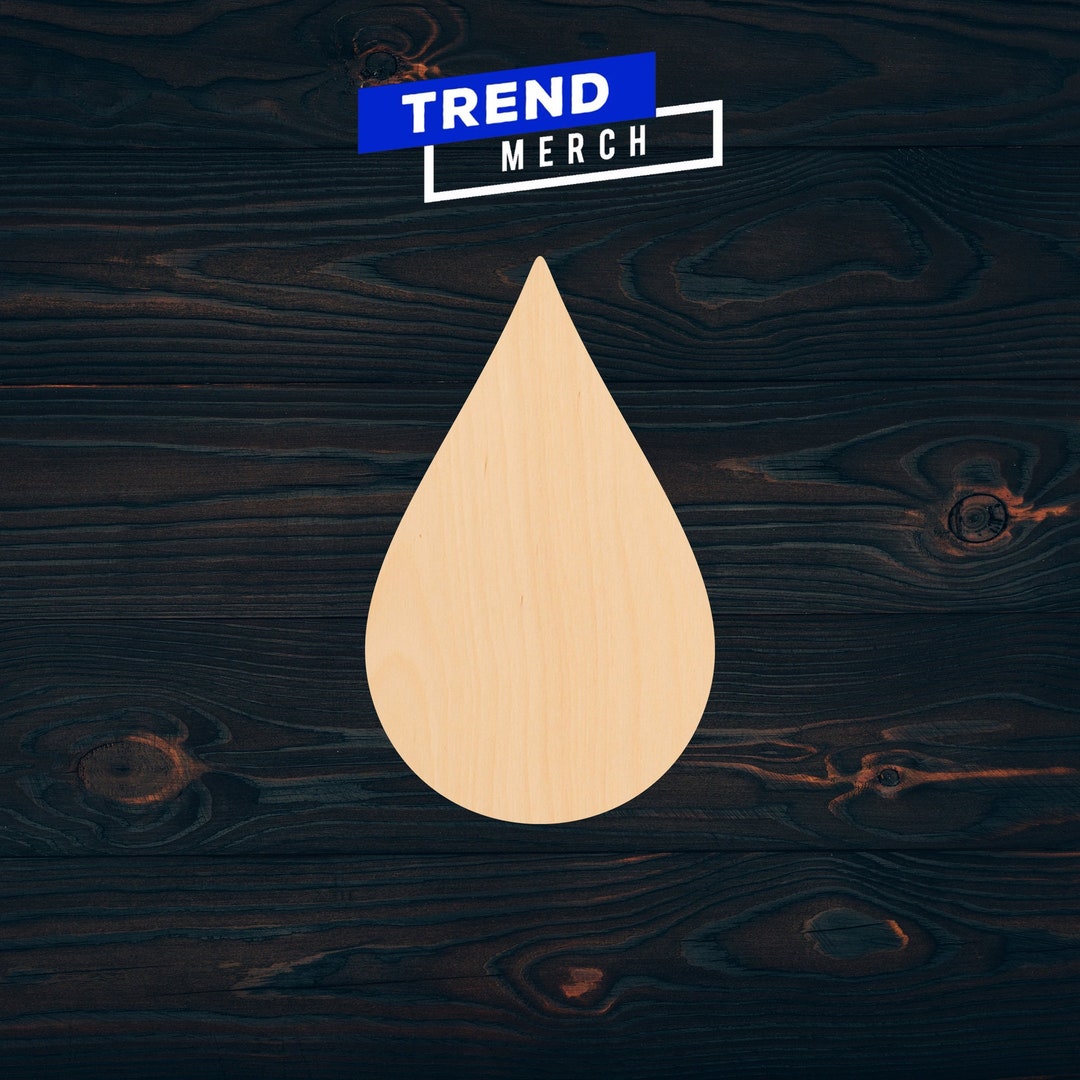 Raindrop Wood Cutout, Raindrop Wood Shape, Unfinished Wooden Shape ...