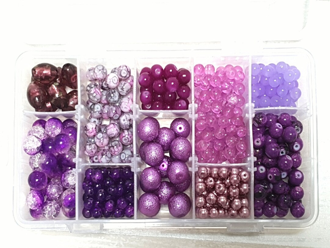 Box of Beads Jewellery Making Craft Kit Purple - Etsy