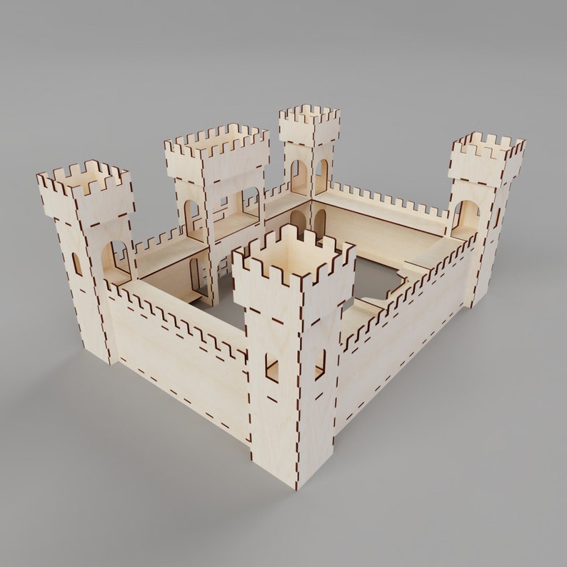 Castle cnc laser cutting file / Vector model for laser cut | Etsy