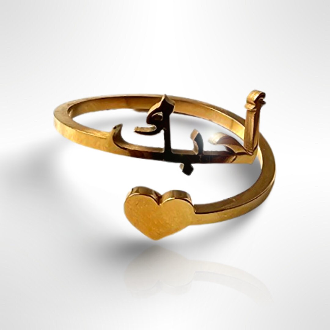 Her Personalized Arabic Name Ring, Customized Gift, Dainty Arabic Ring ...