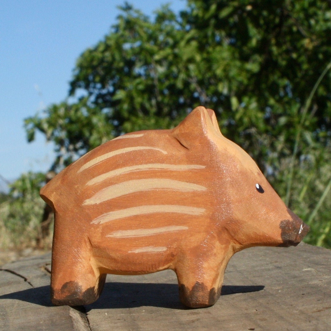 Wooden Young Wild Boar⎟wooden Wild Animals⎟animal Toys⎟wooden Toy ...