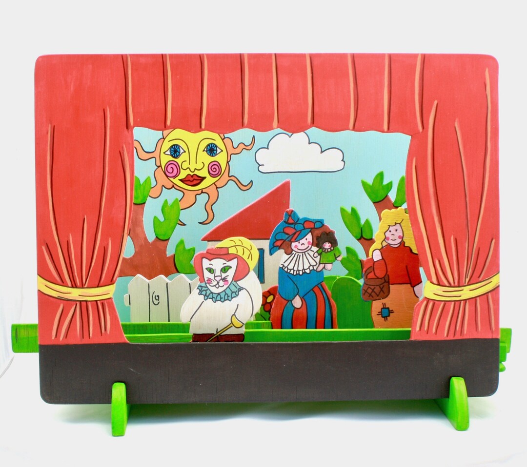 Wood Table Theater⎟reversible Wooden 2D Puppets⎟puppets⎟reversible ...