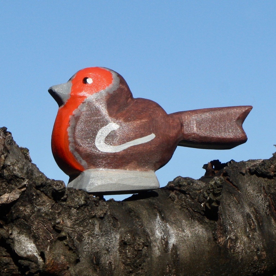 Wooden Robin bird Wood wild birds Animal toysWooden toyEcologic ...