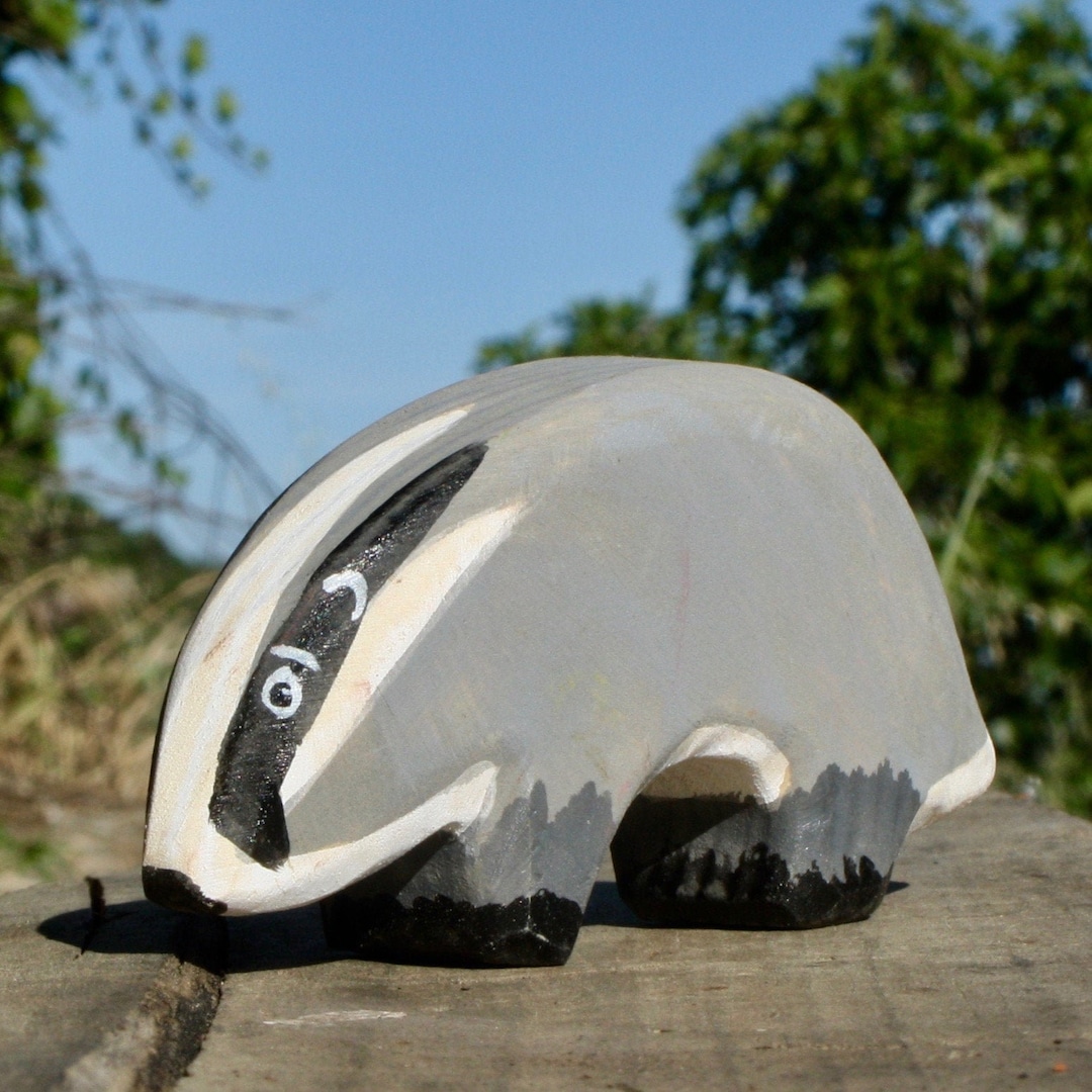 Wooden badger⎟Wild animals⎟Wooden toy⎟Ecological toy⎟Educational toy ...