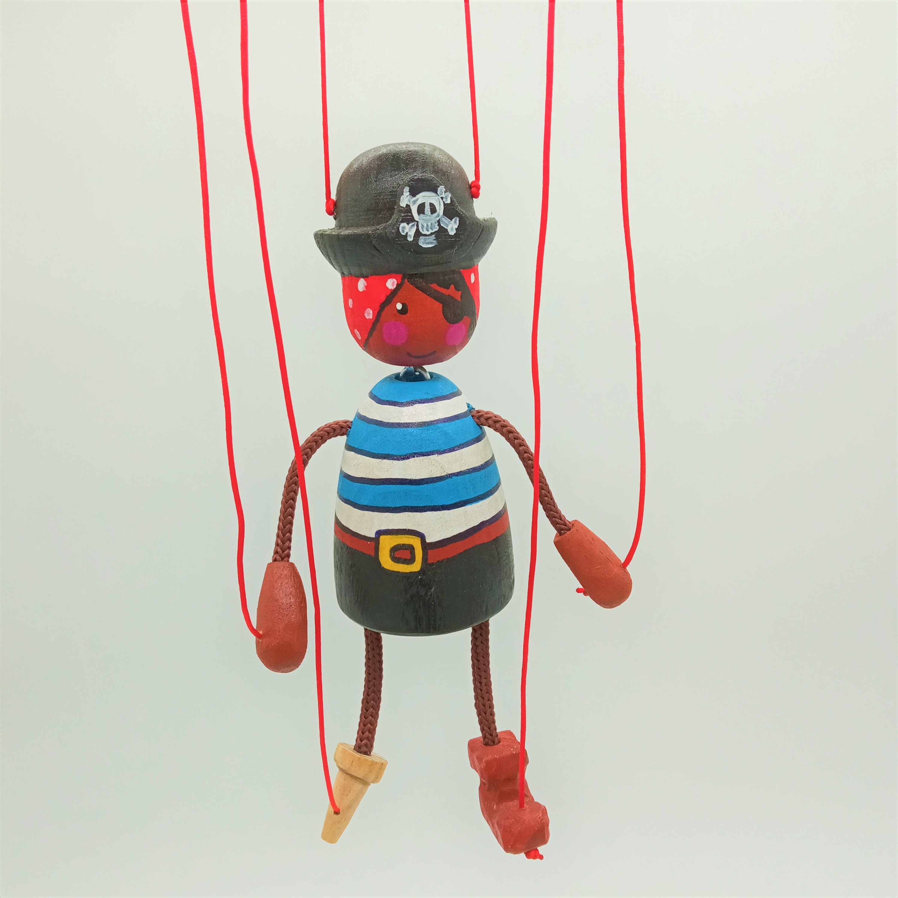 Pirate Puppet, Wooden Puppet, Wooden Toy, Children's Toy, Puppet ...