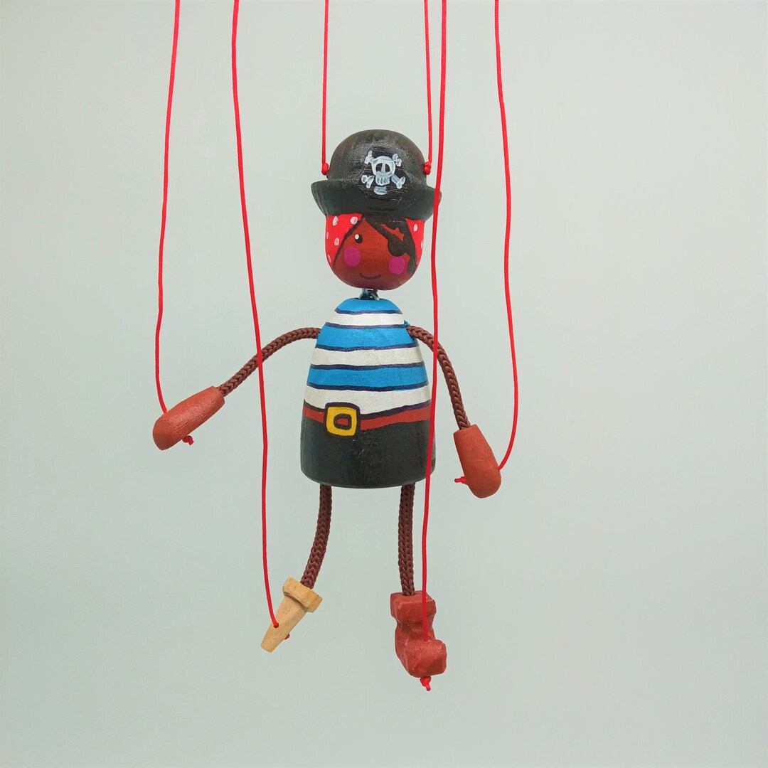 Pirate Puppet, Wooden Puppet, Wooden Toy, Children's Toy, Puppet ...