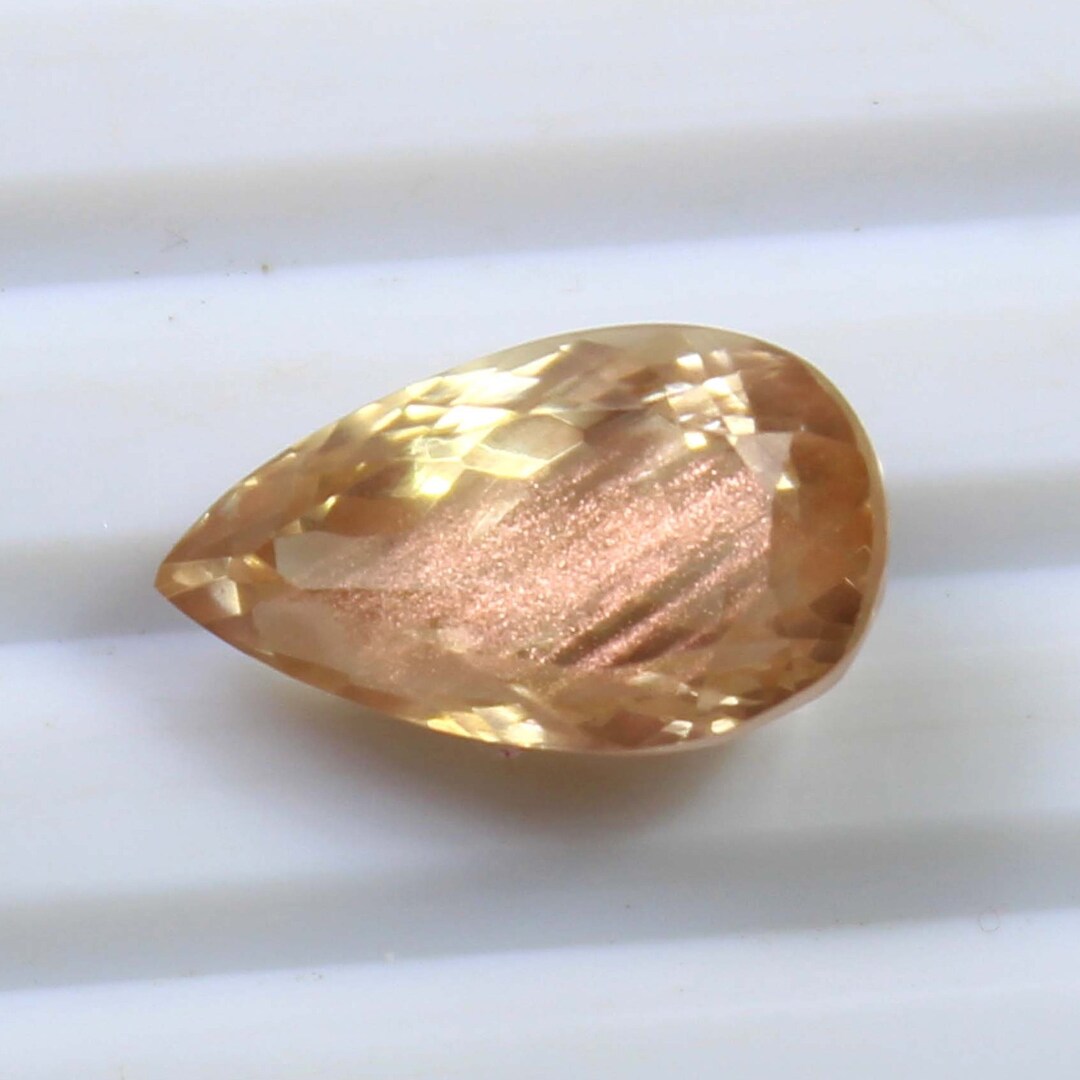 AAA Fire Play Oregon Sunstone Natural American Mine Sunstone Pear Shape ...
