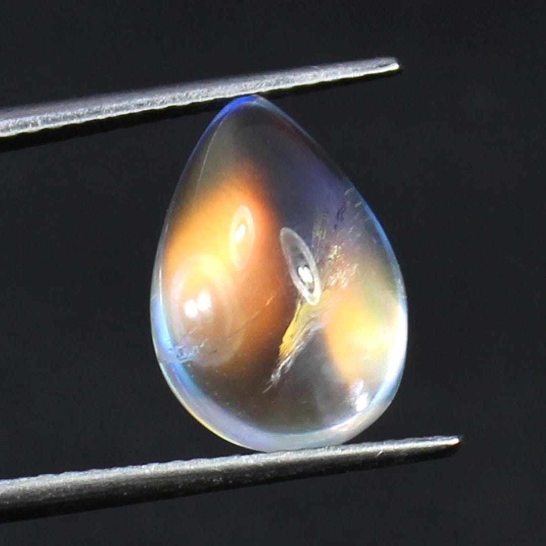 Madagascar Rainbow Moonstone Copper Fire Shiny Gemstone Semi Precious ...