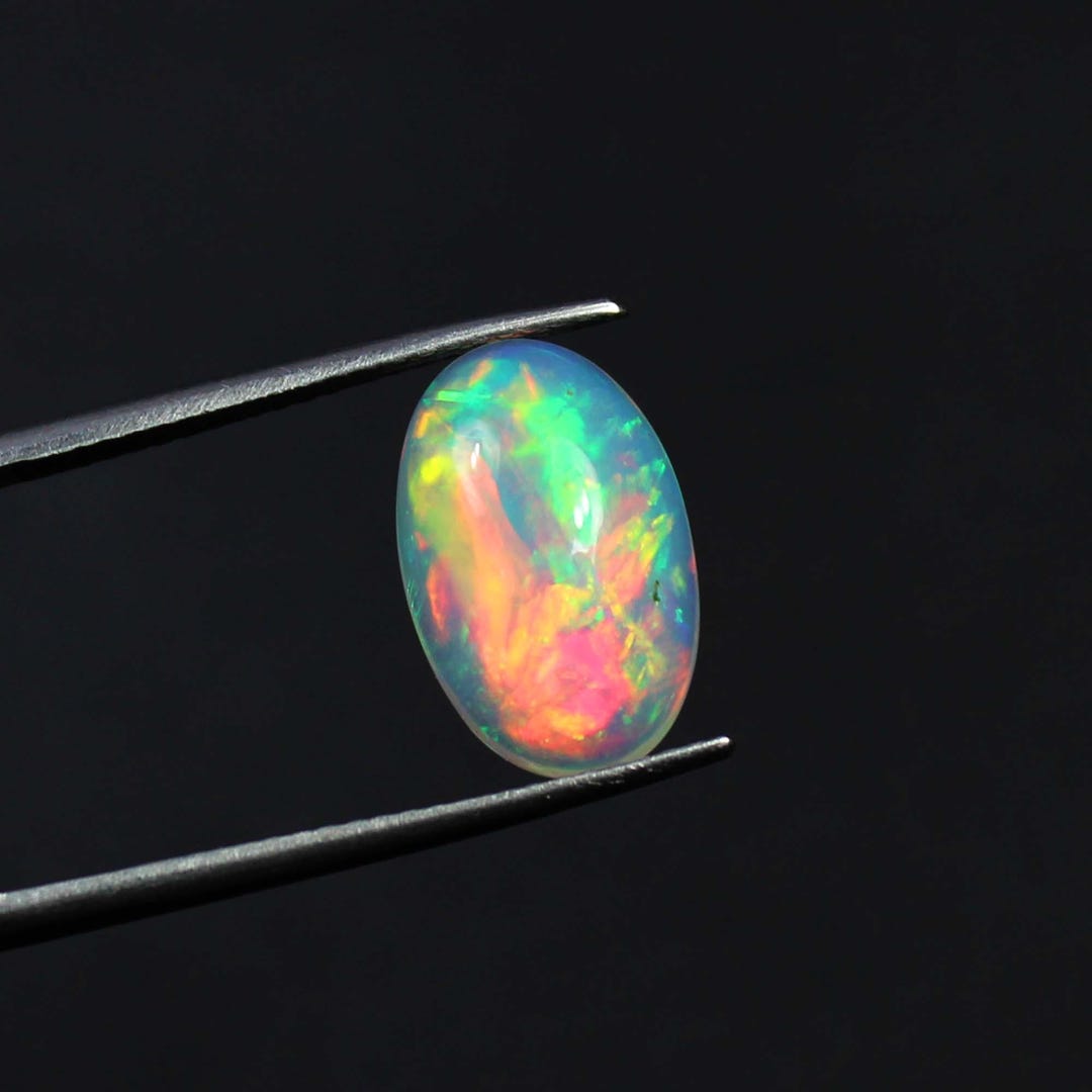 Ethiopian Opal Gemstone: Multi-fire Oval Cabochon, 14x9mm - Etsy
