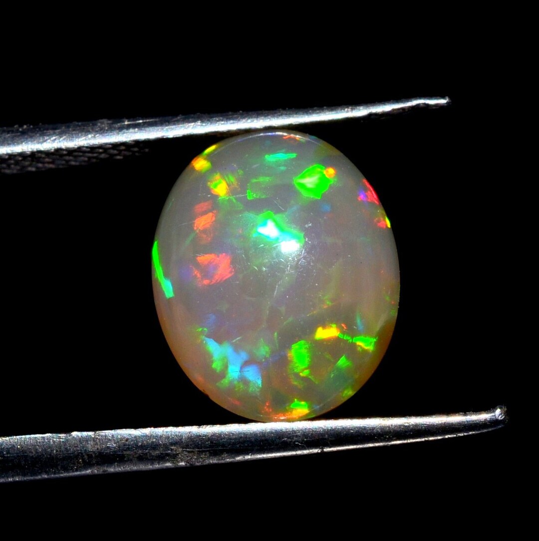 Rainbow Fire Opal, Smooth Opal, Top Grade Ethiopian Opals Gemstone, Oval Opals, Colorful Opal ...
