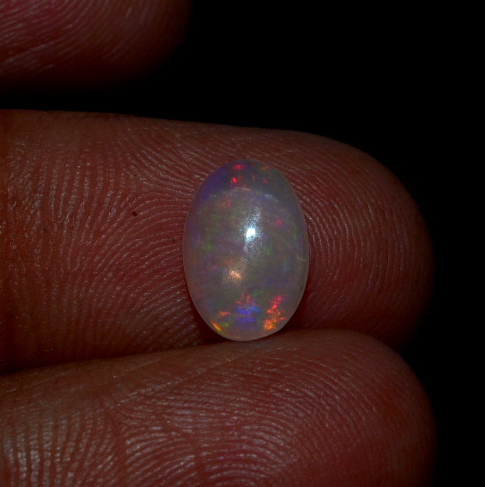 Weißer Opal Stein 1 Stk. 7x10mm Ovale Form Multi Fire Opal | Etsy