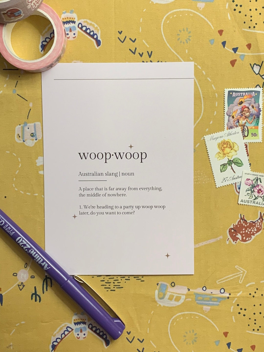 Australian Slang Postcard, Woop Woop - Etsy