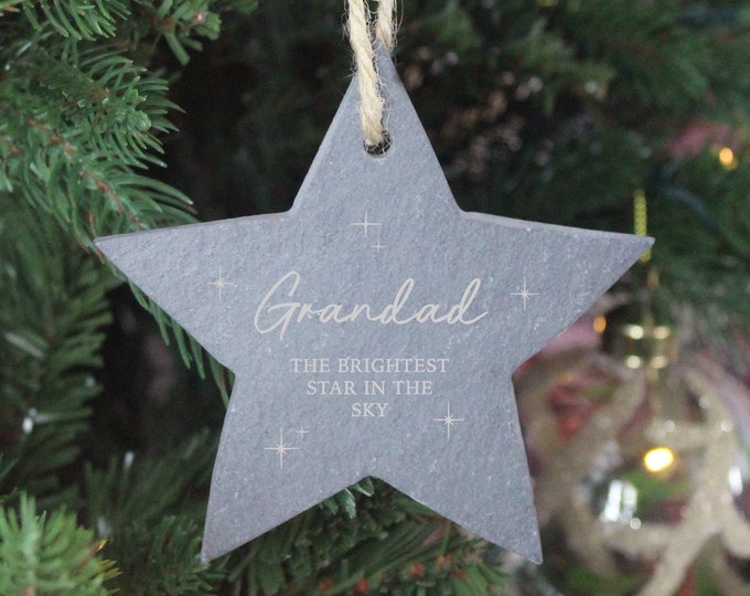 Christmas in Heaven Star Decoration, Personalised Decoration, Memorial ...