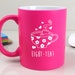 Neon Pink Engraved Coffee Mug Cup eight-tea | Etsy