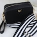 Monogram Cross Body Bag, Personalised Shoulder Bag With Strap, PU ...