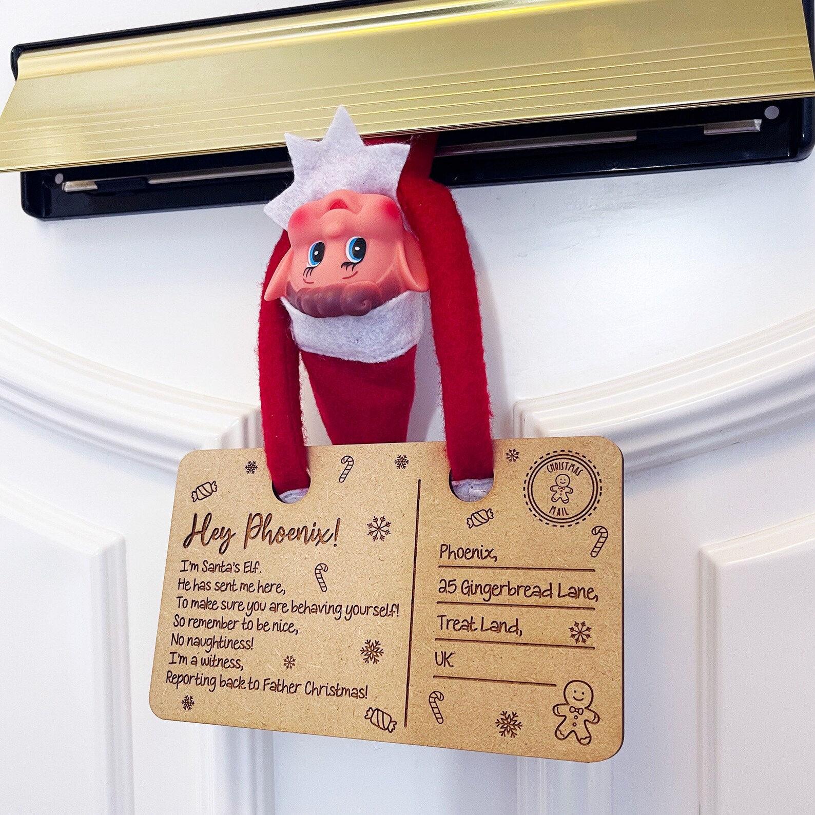 Personalised Elf Arrival Postcard Wooden Christmas Elf in the - Etsy
