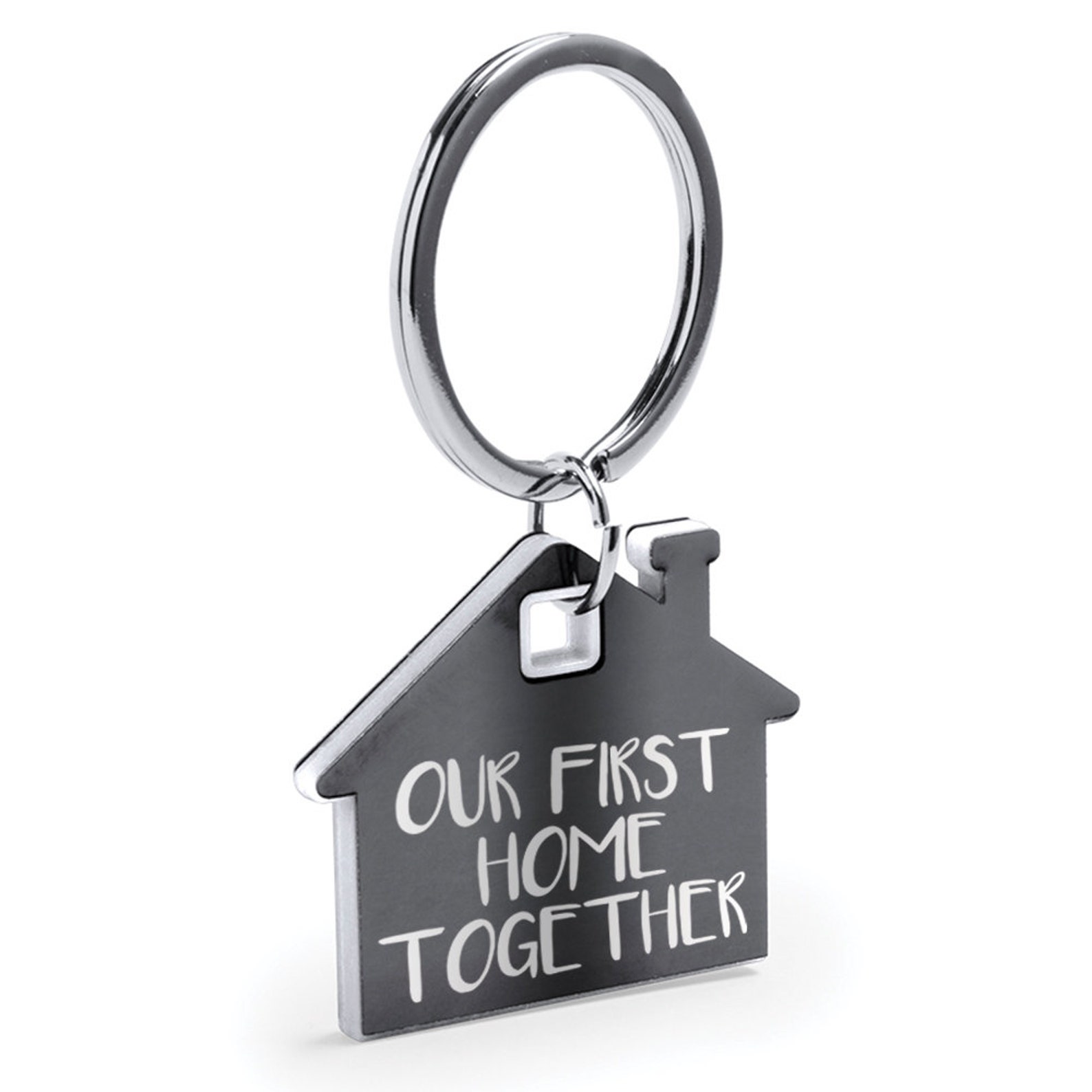 House Shaped Key Ring, New Home, Our First Home Together Metal Keychain ...