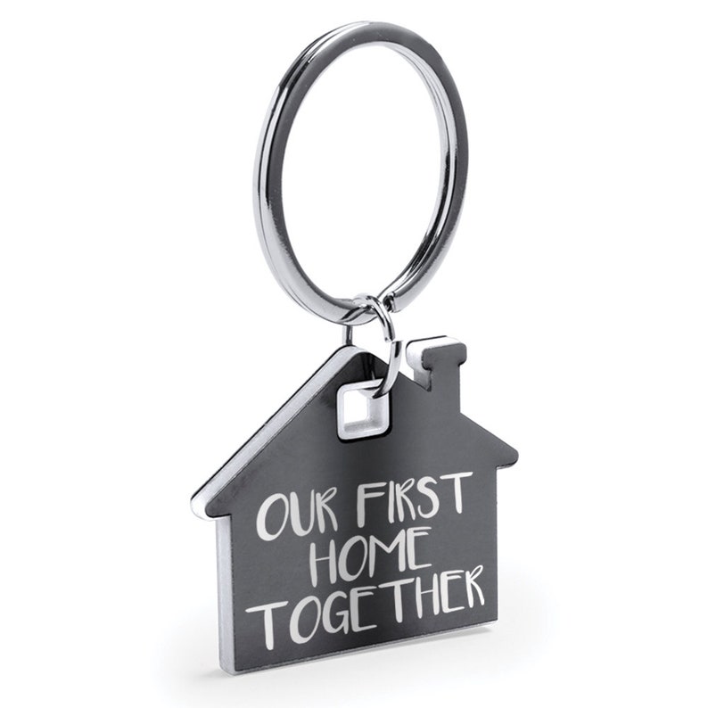 House Shaped Key Ring, New Home, Our First Home Together Metal Keychain ...