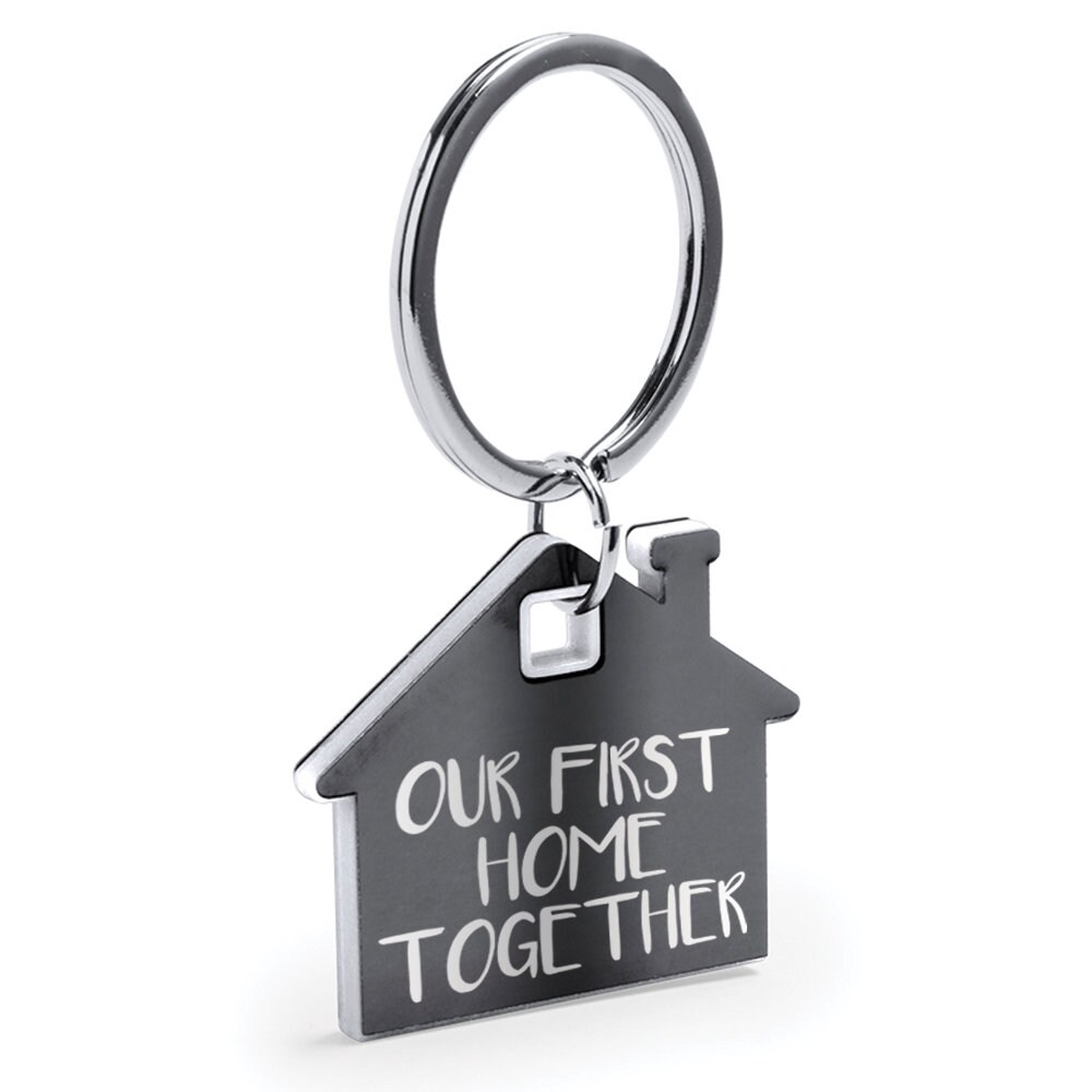 House Shaped Key Ring, New Home, Our First Home Together Metal Keychain ...