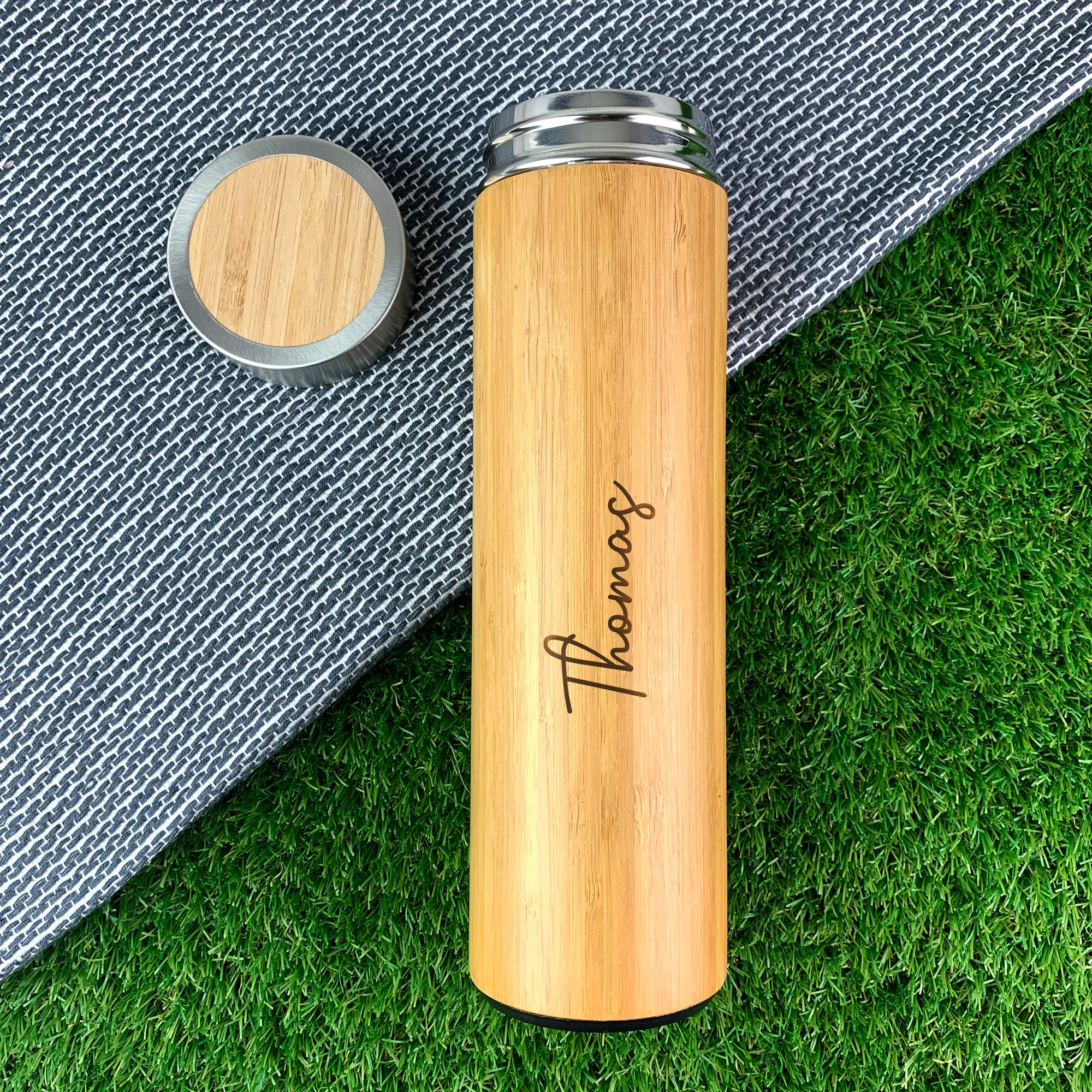 Personalised Eco Bamboo Travel Flask 500ml Insulated Drinks | Etsy