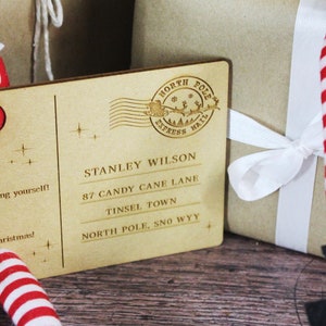 Elf Arrival Postcard, Wooden Christmas Postcard, Personalised Elf ...