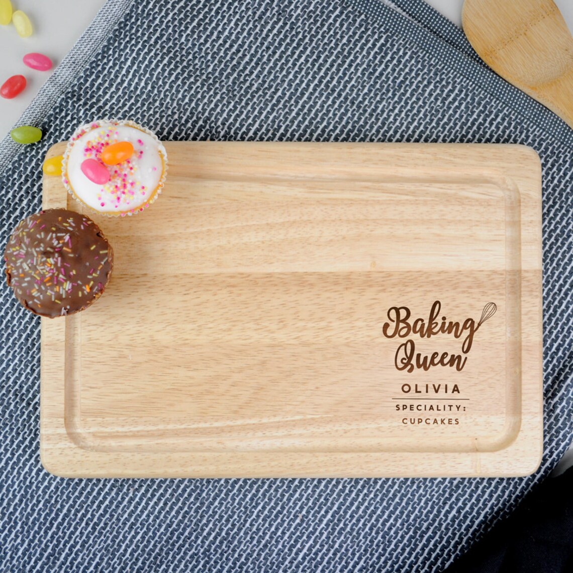Personalised Wooden Chopping Board, 'baking Queen' Cutting Board ...