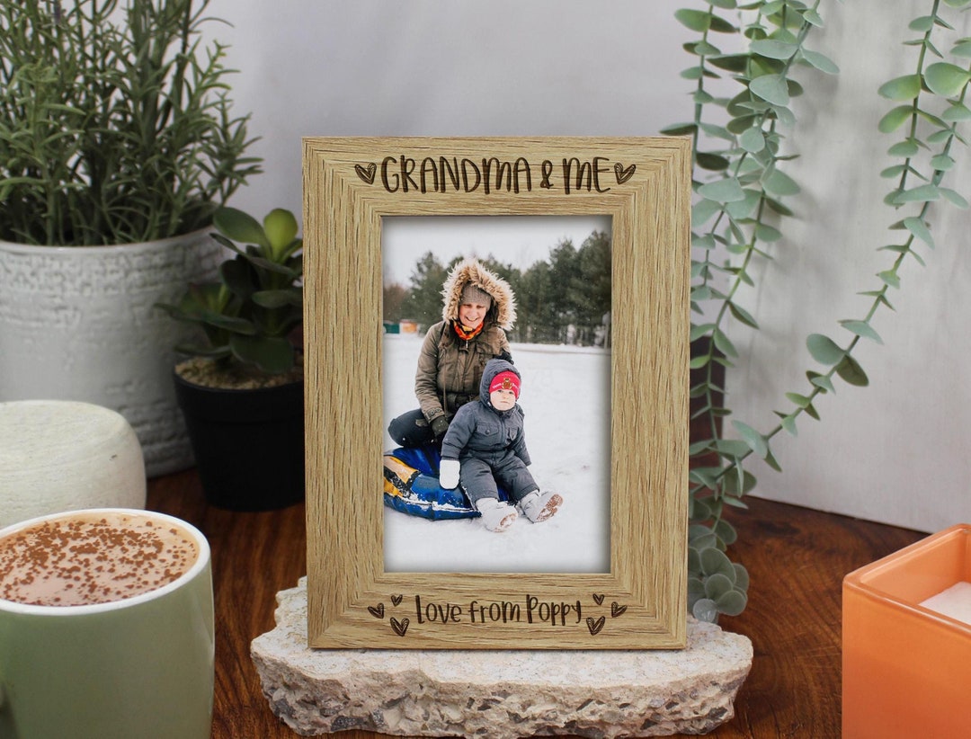 Grandma & Me Photo Frame | Personalised Grandma Gift | Wooden Photo ...