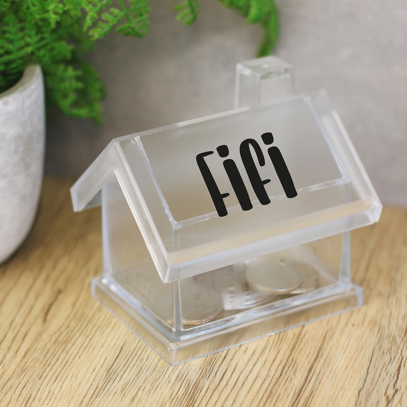 House Shaped Money Box, Piggy Bank for New Home Savings, Any Name ...